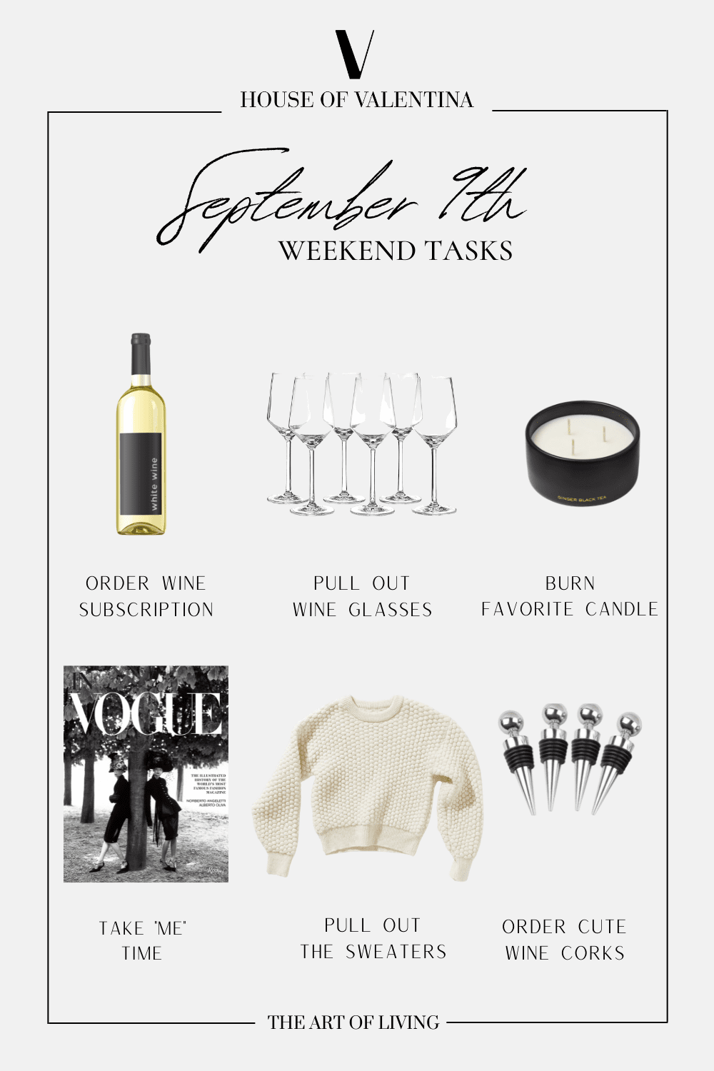 Weekend Tasks for September 9